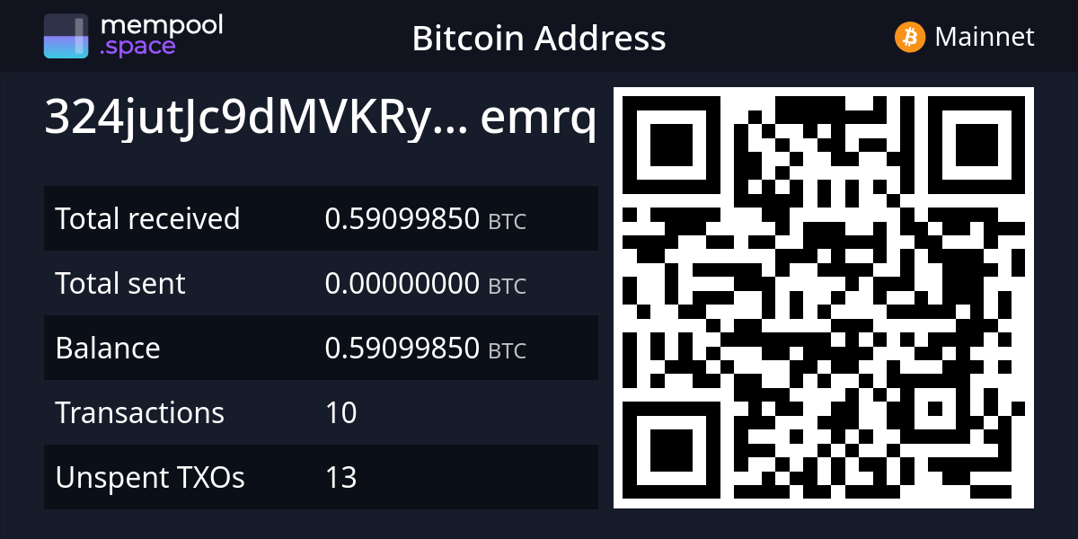 Address: 324jutJc9dMVKRyuijFtSuC5Bager8emrq - mempool - Bitcoin Explorer