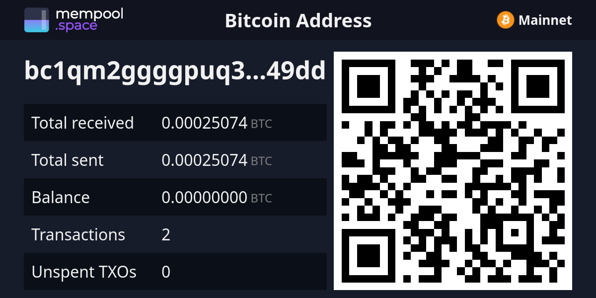 Address: bc1qm2ggggpuq3yu4jfpyz3f5x29rpg7sjjj9649dd - mempool - Bitcoin ...