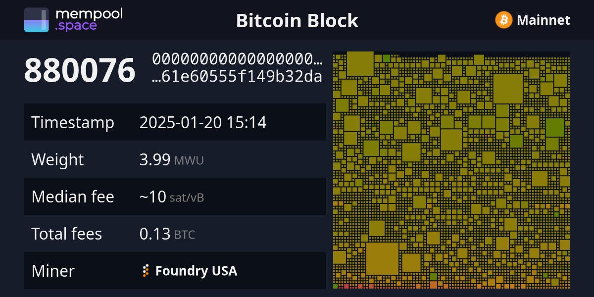 Block 880076: 000000000000000000019bc0545037d68fddbc8c29f179261e60555f149b32da - mempool ...