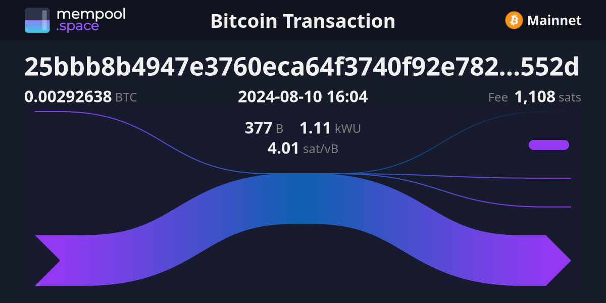 Transaction: 25bbb8b4947e3760eca64f3740f92e78262bff6da45d2333205eef258e42552d - mempool ...