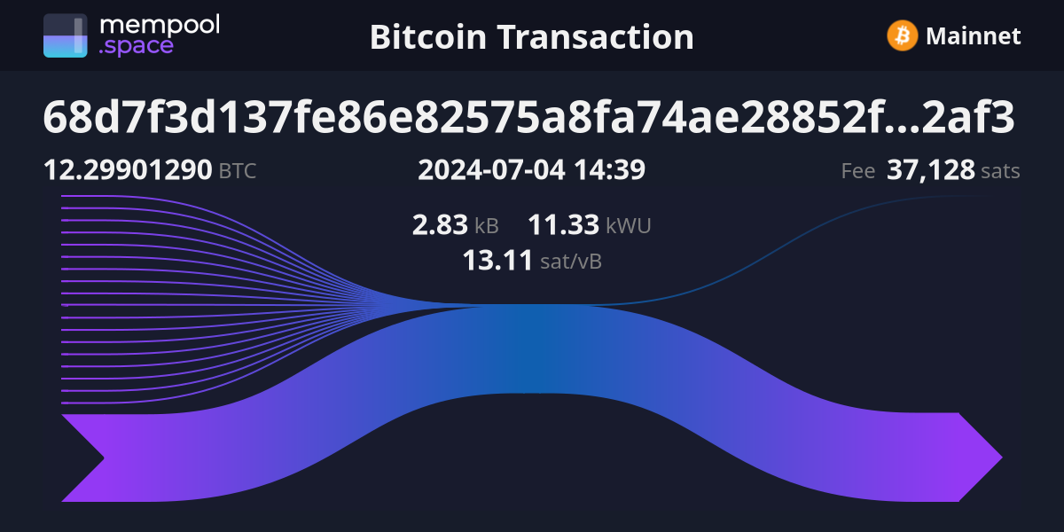 Transaction: 68d7f3d137fe86e82575a8fa74ae28852fa0c12e96fe3dc96fb0dcc8fff02af3 - mempool ...