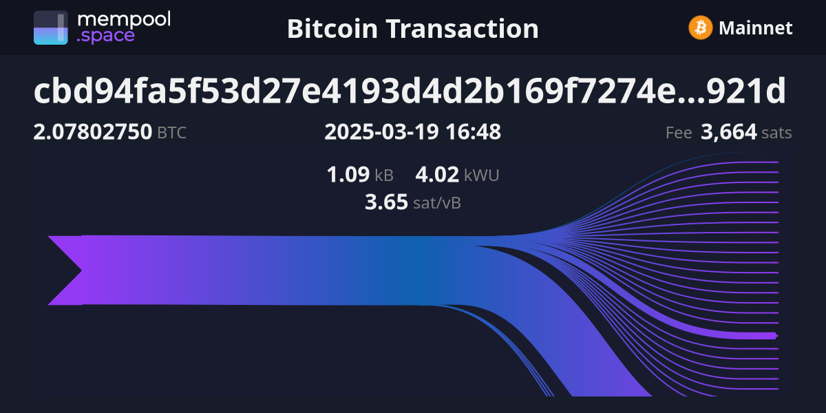 Transaction: cbd94fa5f53d27e4193d4d2b169f7274ef631ca6da17ecd3bef4d5748c47921d - mempool ...