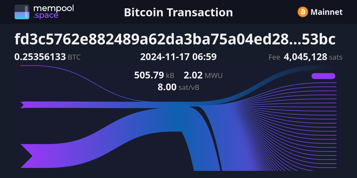 Transaction: fd3c5762e882489a62da3ba75a04ed283543bfc15737e3d6576042810ab553bc - mempool ...